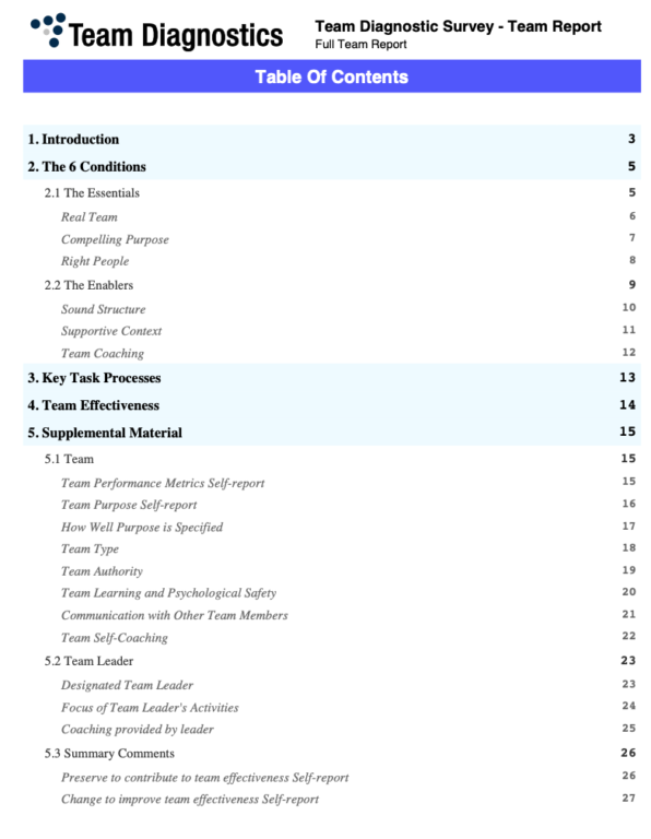 The Team Diagnostic Survey - How Does Your Team Measure Up?